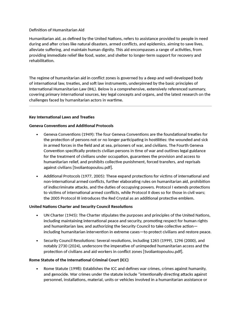 Definition of Humanitarian Aid | PDF | Humanitarian Aid | International ...