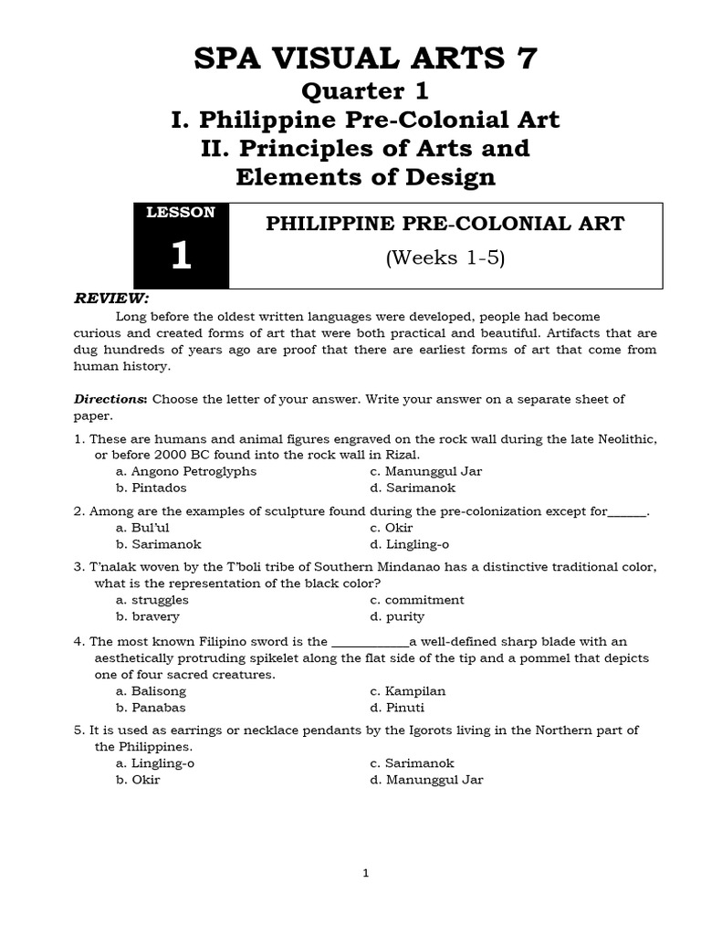 G7 Visual Arts Q1 JARE | PDF | Composition (Visual Arts)
