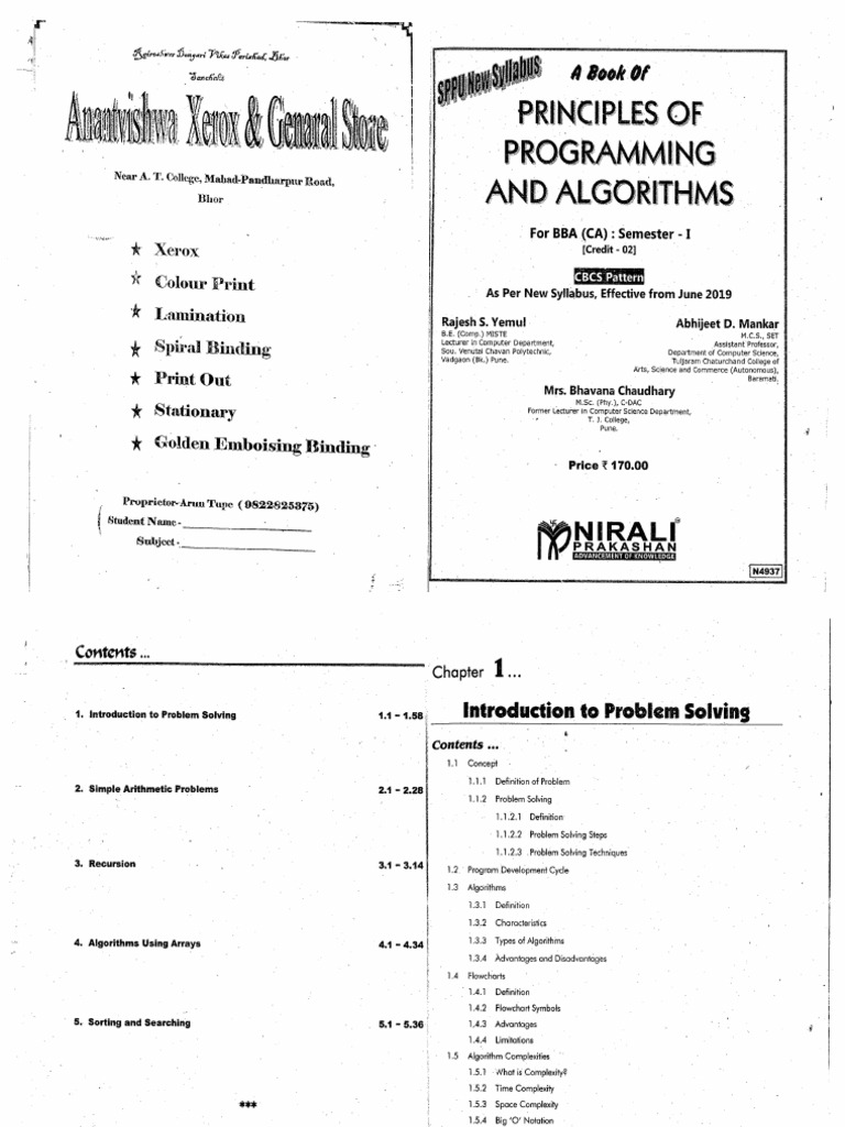 Principles of Programming & Algorithms Sem - I | PDF