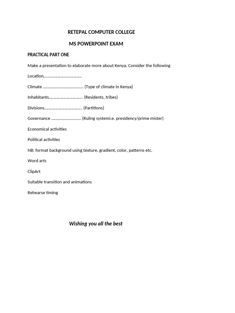 Ms Powerpoint Exam | PDF