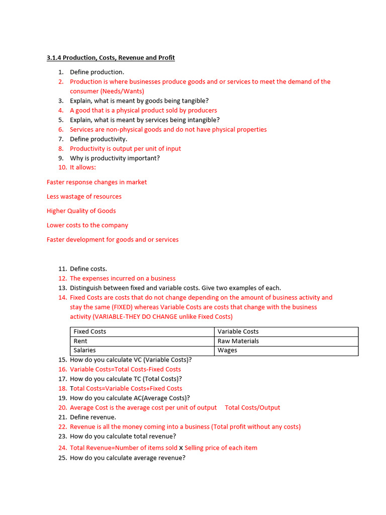 Useful Key Economic Terms GCSE AQA | PDF | Economies Of Scale | Goods