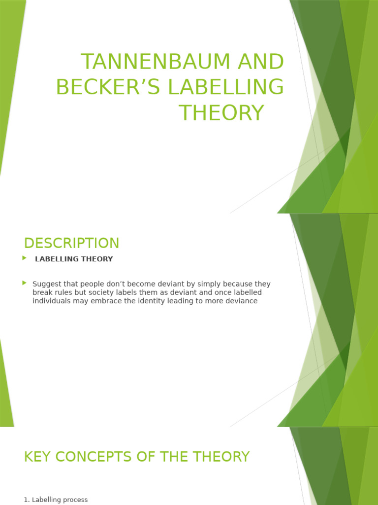 Tannenbaum and Becker's Labelling Theory | PDF
