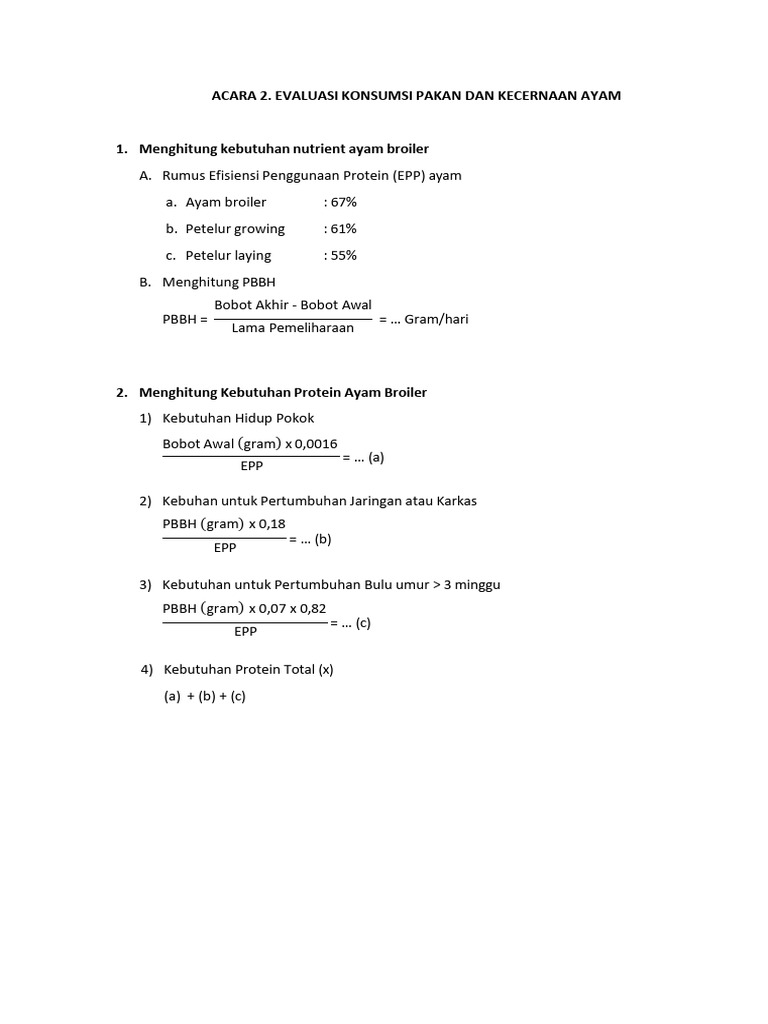 Acara 2 EKP Dan Kecernaan Ayam | PDF