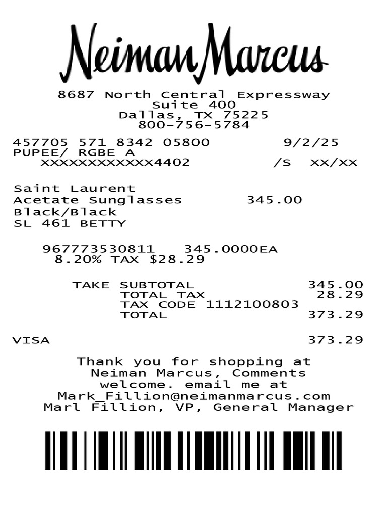 NeimanMarcus Receipt Fd0bdaf3 f151 4b50 A79a 9f06e9aba939 | PDF