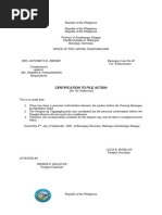 Barangay Certification to File Action | PDF | Government Information ...