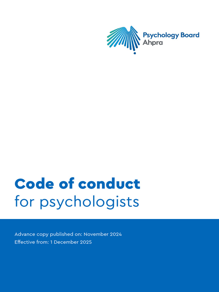 Psychologists' Code of Conduct 2025 | PDF | Informed Consent | Psychologist