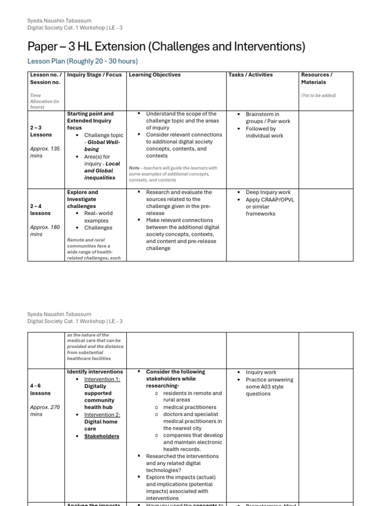 Module 4 LE 3 Paper 3LessonPlan | PDF | Cognition | Learning
