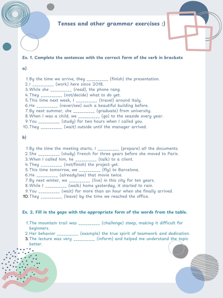 General Grammar Exercises | PDF