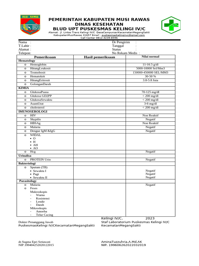 Hasil Labor 2022 New | PDF