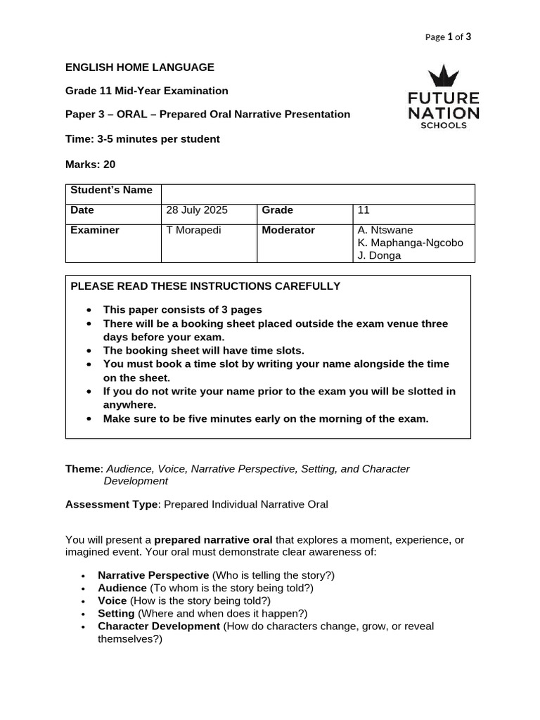 English Paper 3 | PDF | Narrative | Cognition