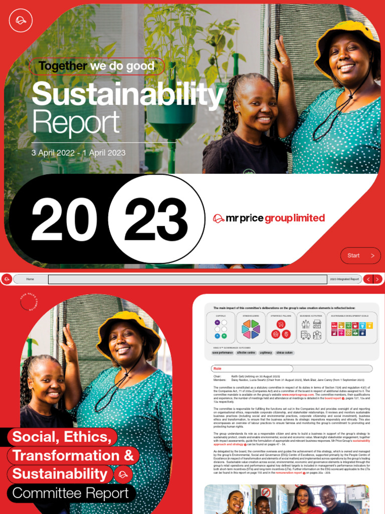 Mr Price Group Air23 Sets | PDF | Sustainability | Governance