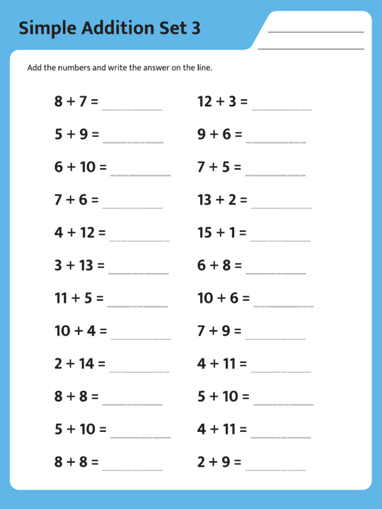 1 0080 Simple Addition Set 3 | PDF