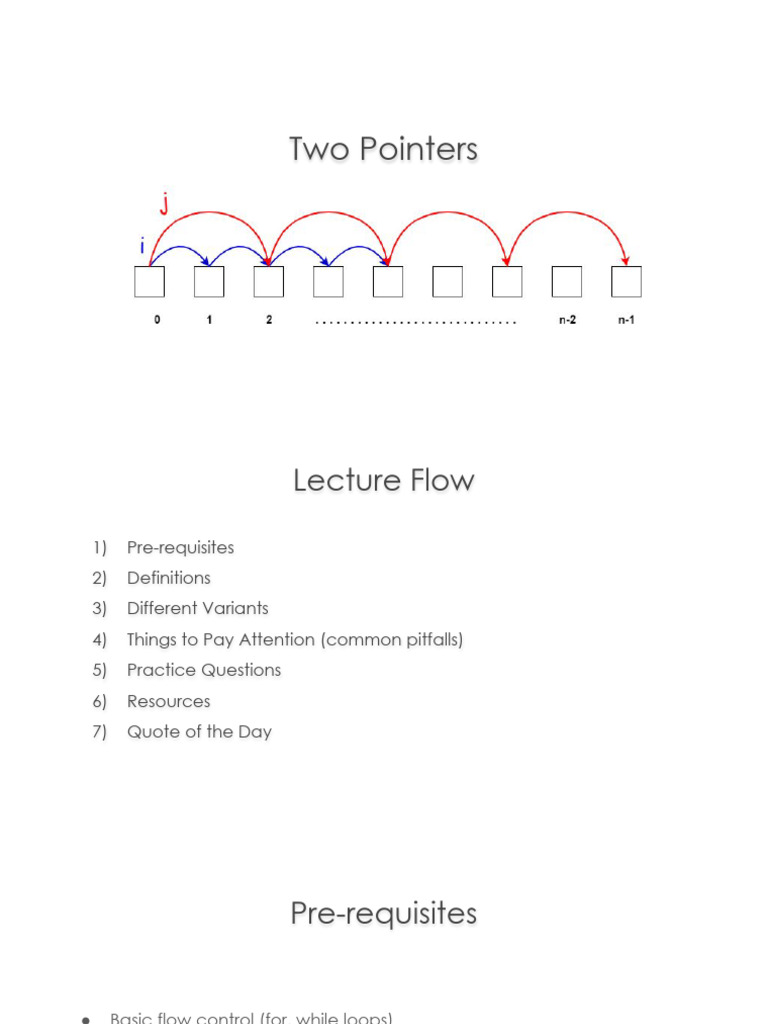 A2SV Community Education - Two Pointers | PDF | Pointer (Computer ...