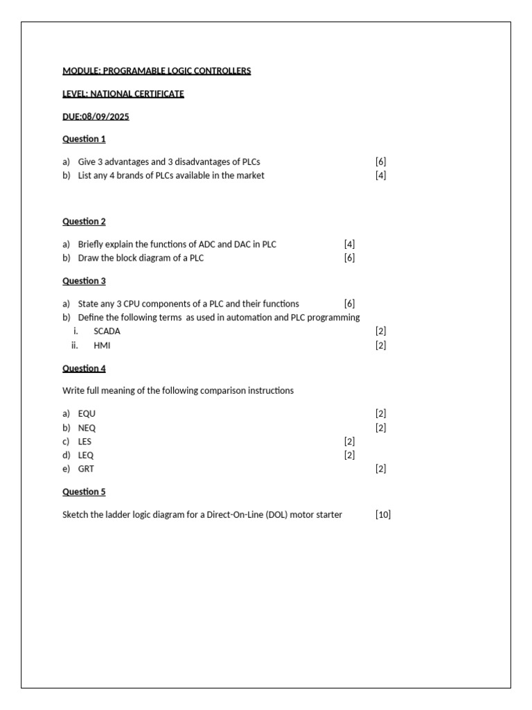 PLC Fundamentals and Applications Guide | PDF