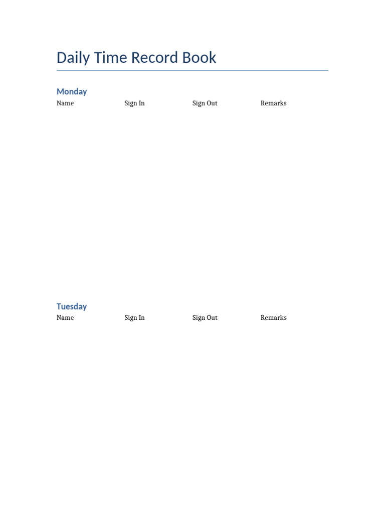 Daily Time Record | PDF
