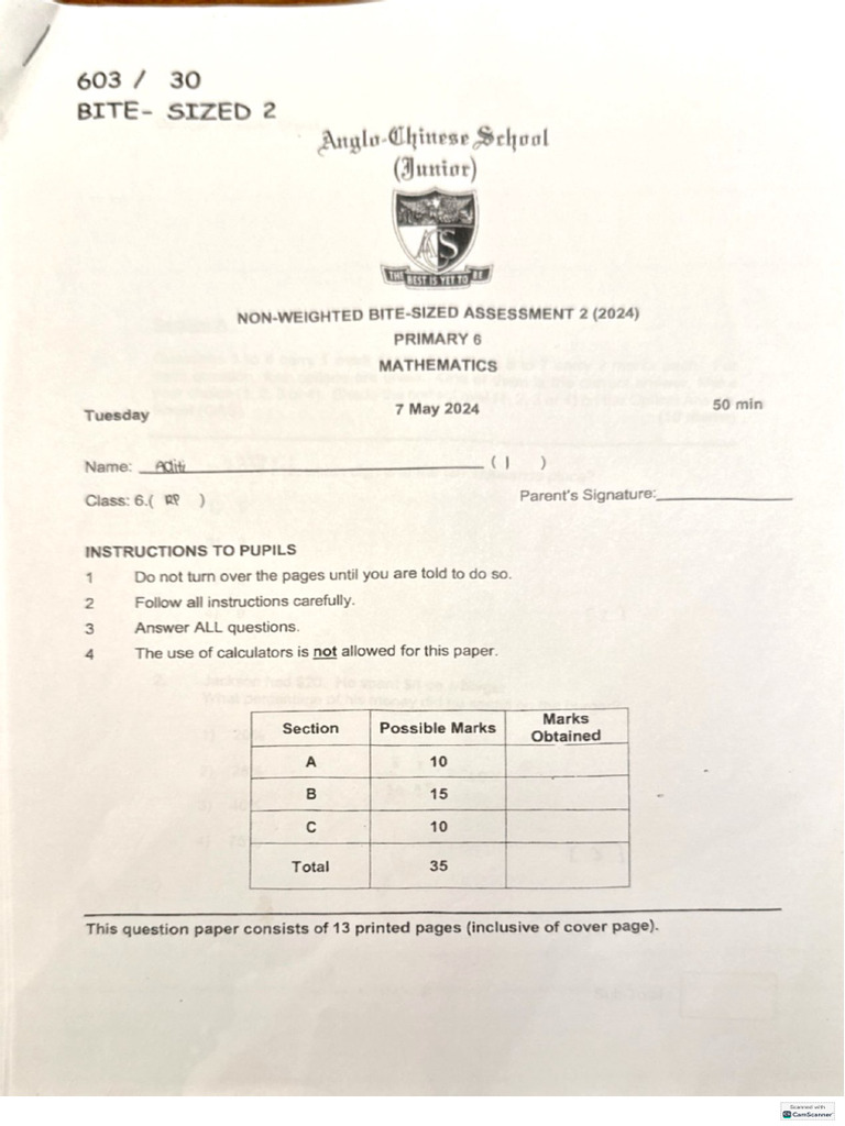 Acs Bite Sized Assessments 2024 | PDF