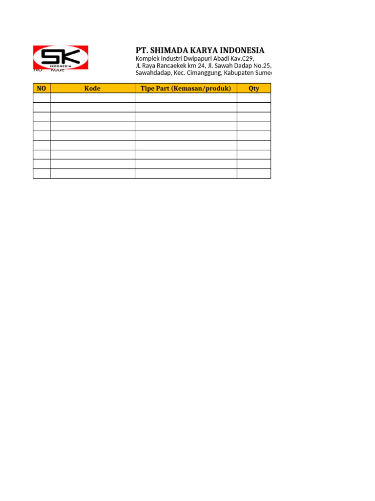 Template Surat Jalan Rapi | PDF