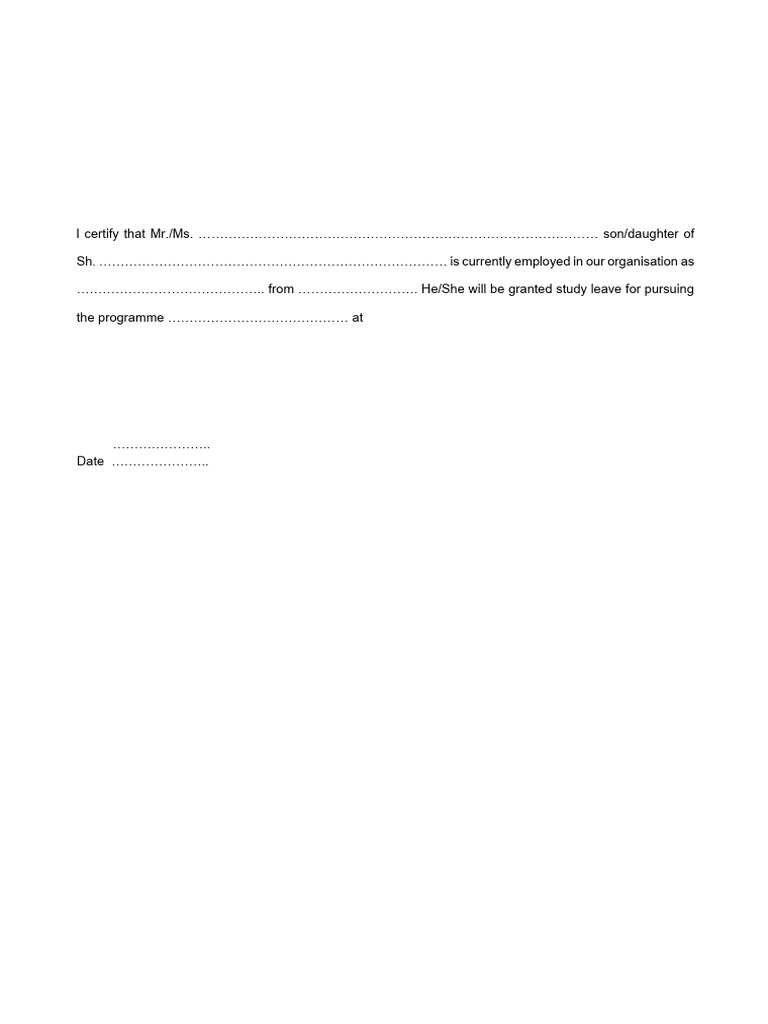 Certificate Formats for Sponsored Candidates | PDF
