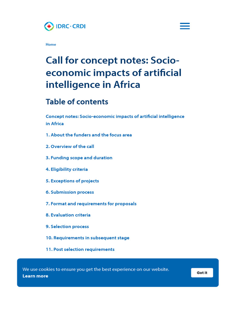 Idrc Crdi Ca en Call Concept Notes Socio Economic Impacts Artificial ...