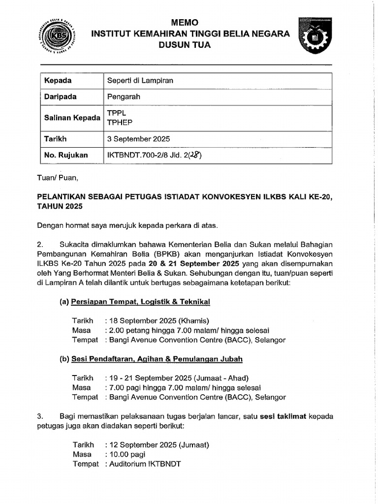 Konvo 2025 Pelantikan Petugas | PDF