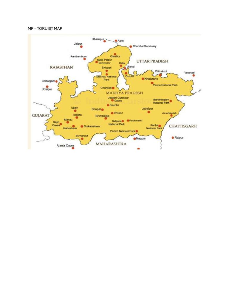MP Tourist Map | PDF