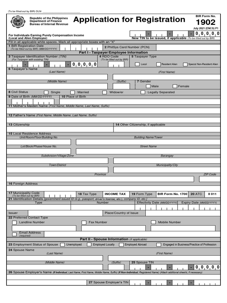 PH BIR 1902 2021-2025 | PDF | Identity Document | Employment