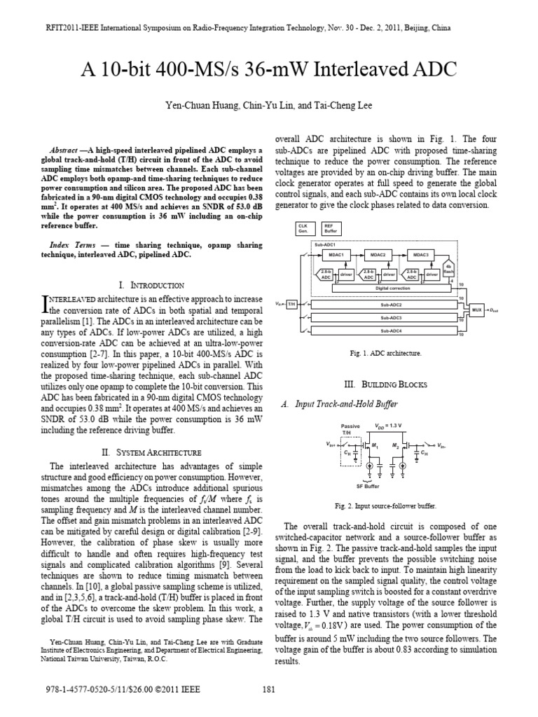 400-MS/s Low-Power Interleaved ADC | PDF | Analog To Digital Converter ...