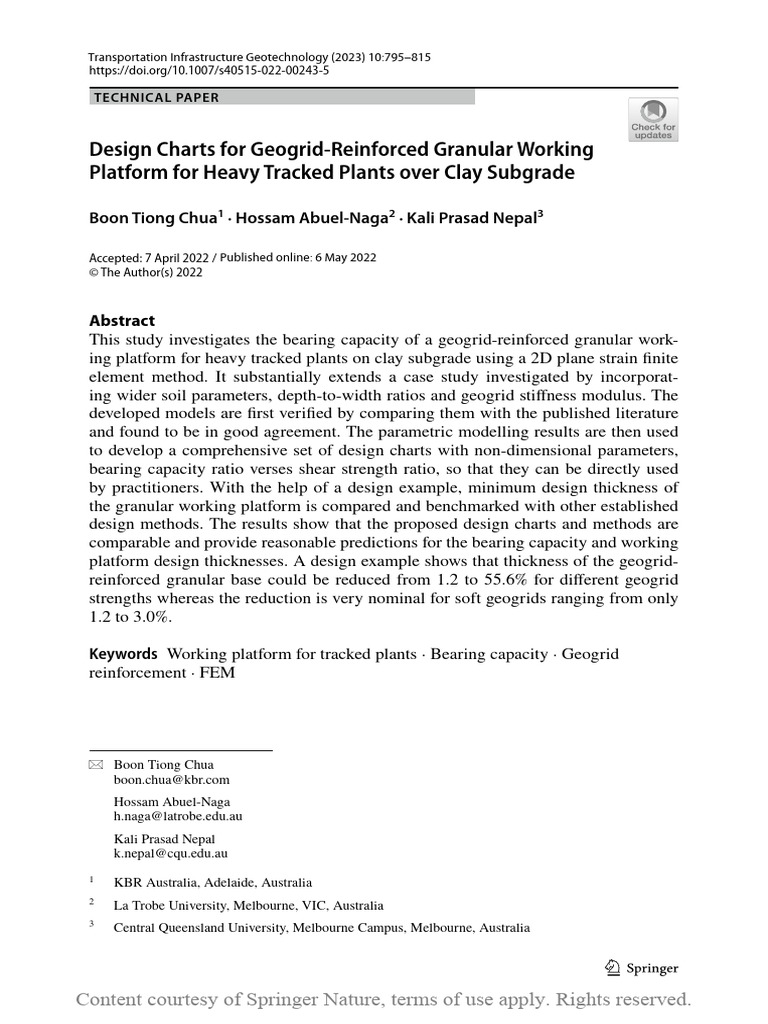 Geogrid Design Charts for Heavy Plants | PDF | Young's Modulus | Stress ...