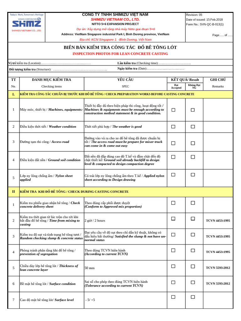 Inspection of Lean Concrete (RV5) | PDF