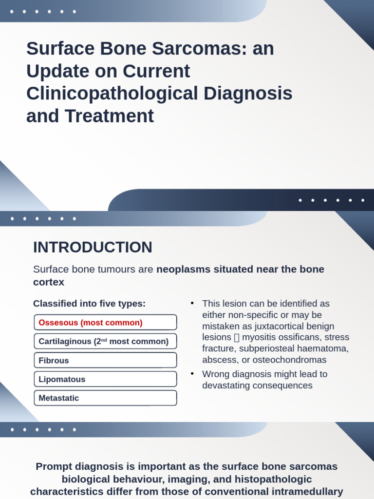 Surface Bone Sarcomas An Update On Current Clinicopathological ...