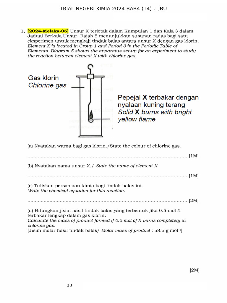 Trial Kimia Jbu 2024 | PDF