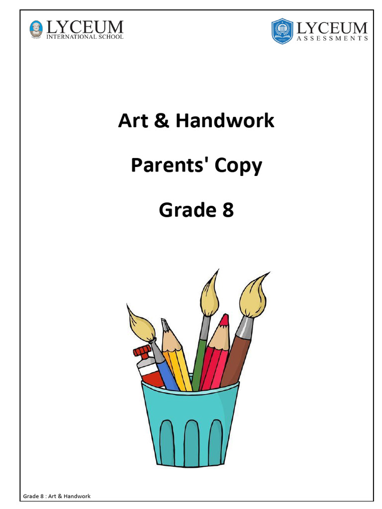 Grade 8 Art & Handwork Material List | PDF | Drawing | Pencil