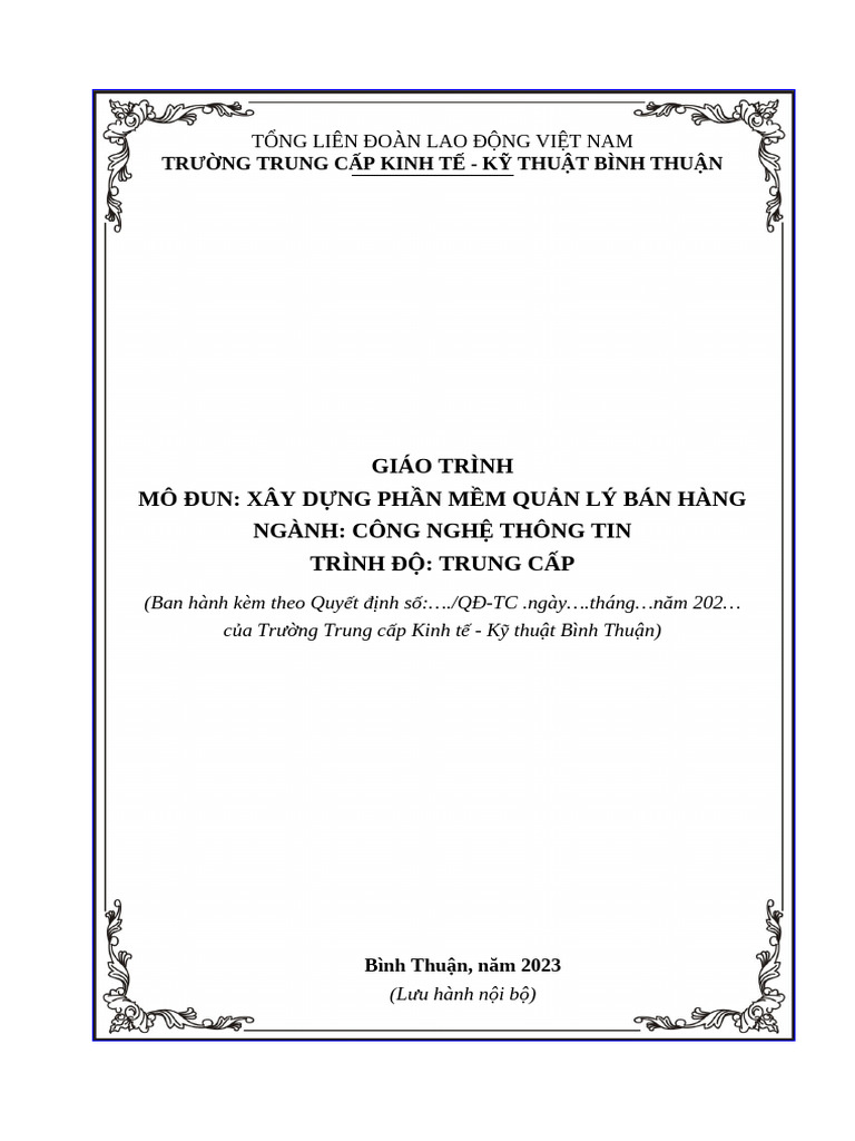 23 - Xay Dung Phan Mem Quan Ly Ban Hang | PDF