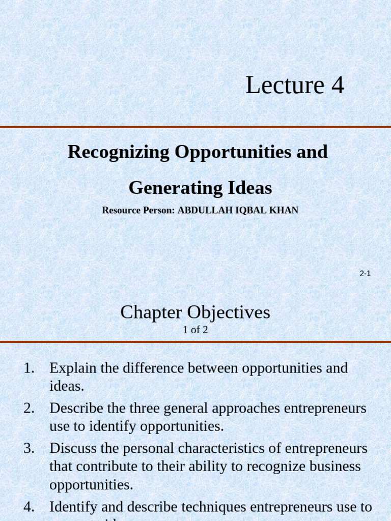 Identifying Business Opportunities and Ideas | PDF | Entrepreneurship ...