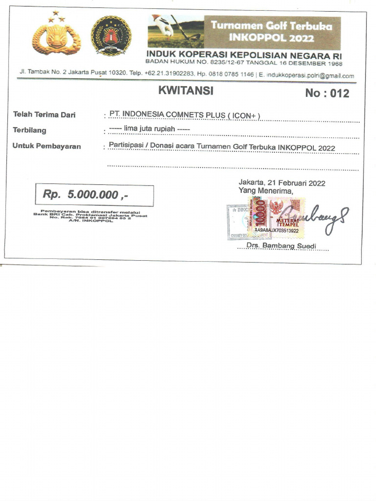 Inkopol Invoice, Kwitansi, Non PKP, NPWP | PDF