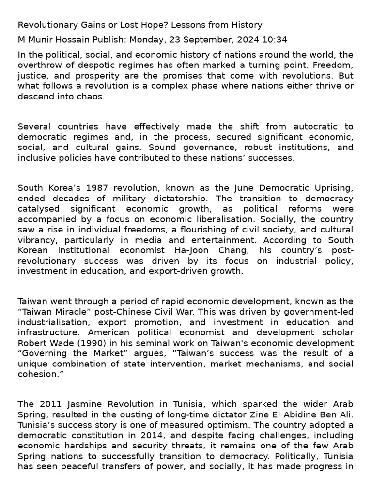 Revolutionary Gains or Lost Hope | PDF | Democracy | Political Ideologies
