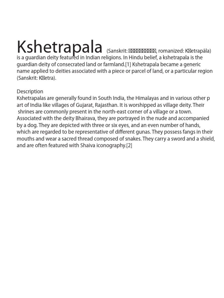 Kshetrapala | PDF