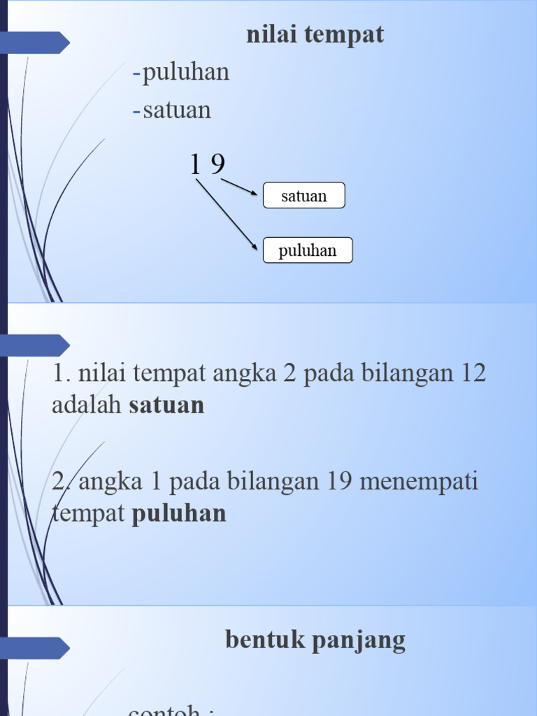 27a. Materi Nilai Tempat Dan Bentuk Panjang 2 | PDF