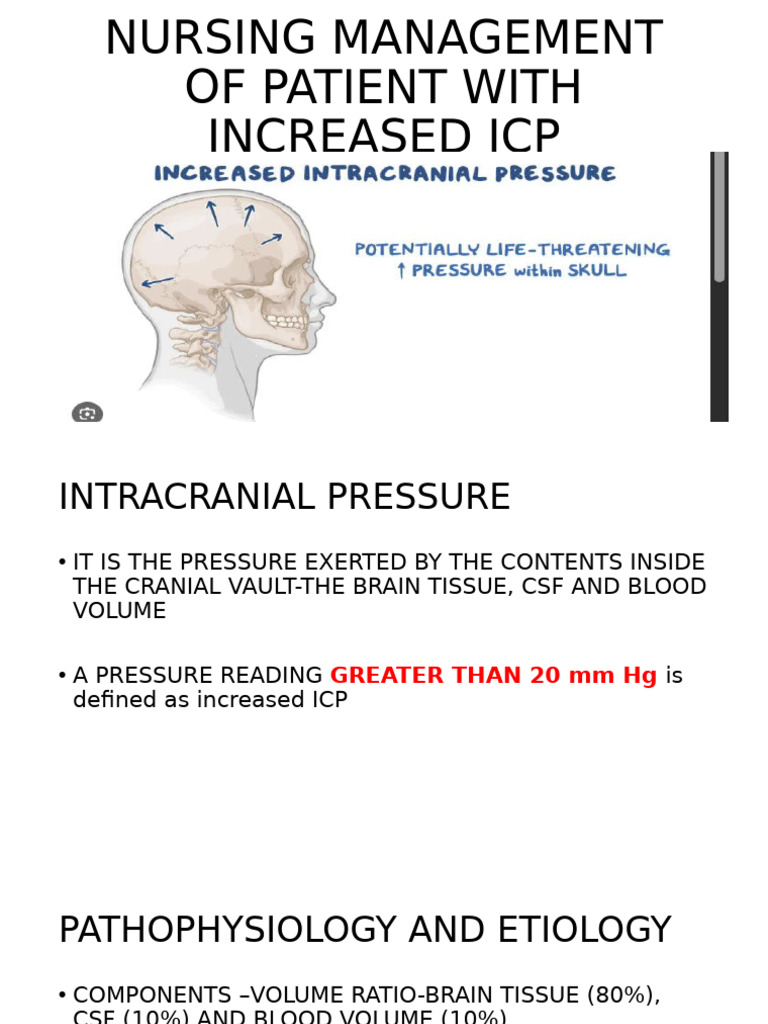 Nursing Management of Patient With Increased Icp | PDF | Cerebrospinal ...