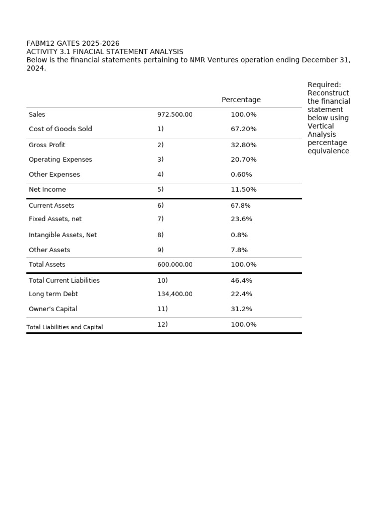 Financial Statement Analysis Excercise 3.3 | PDF