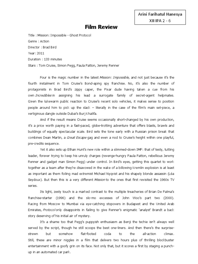 Film Review: Arini Farihatul Hanesya Xii Ipa 2 - 6 | PDF