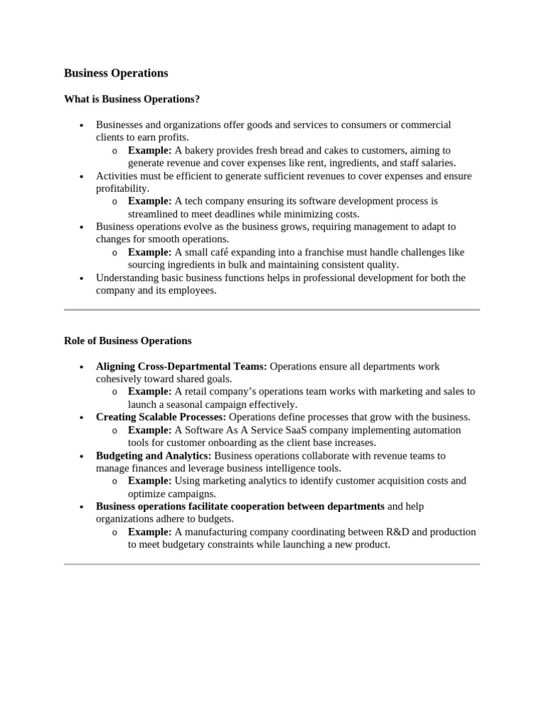 Business Operations Overview and Insights | PDF | Business | Analytics