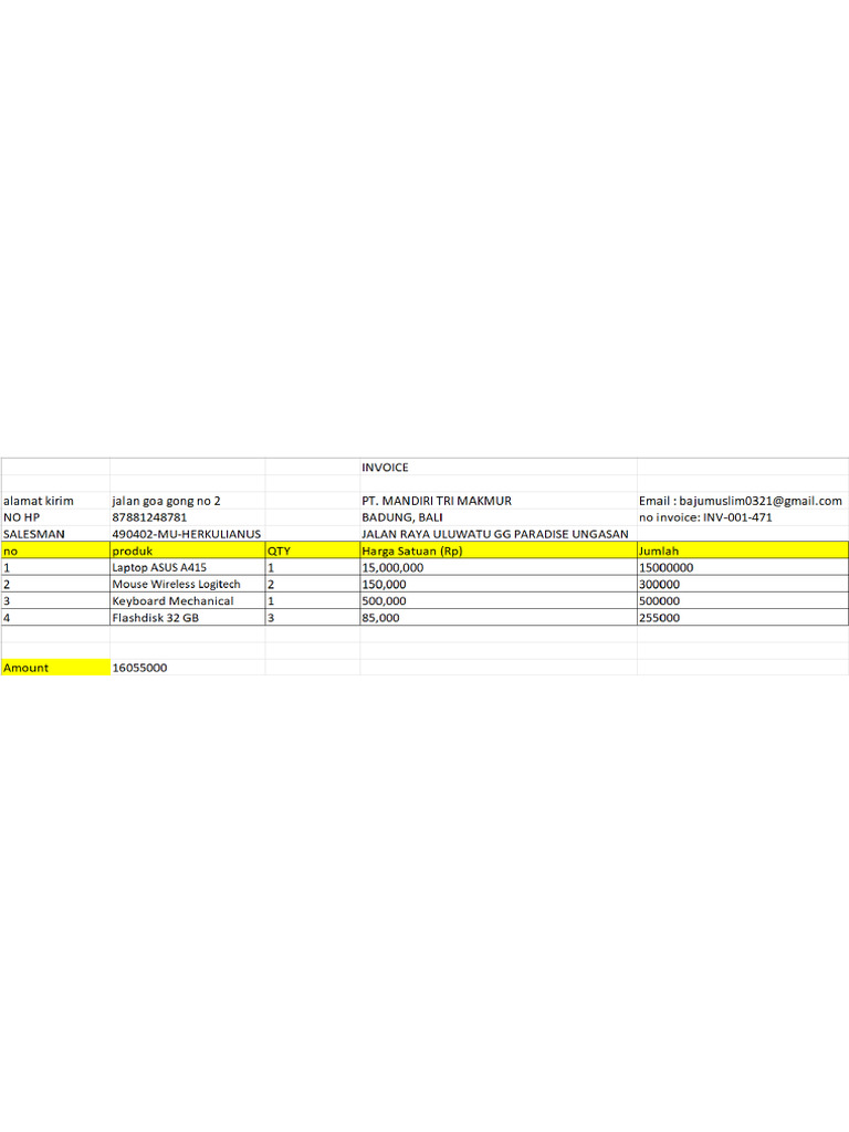 Invoice Contoh | PDF