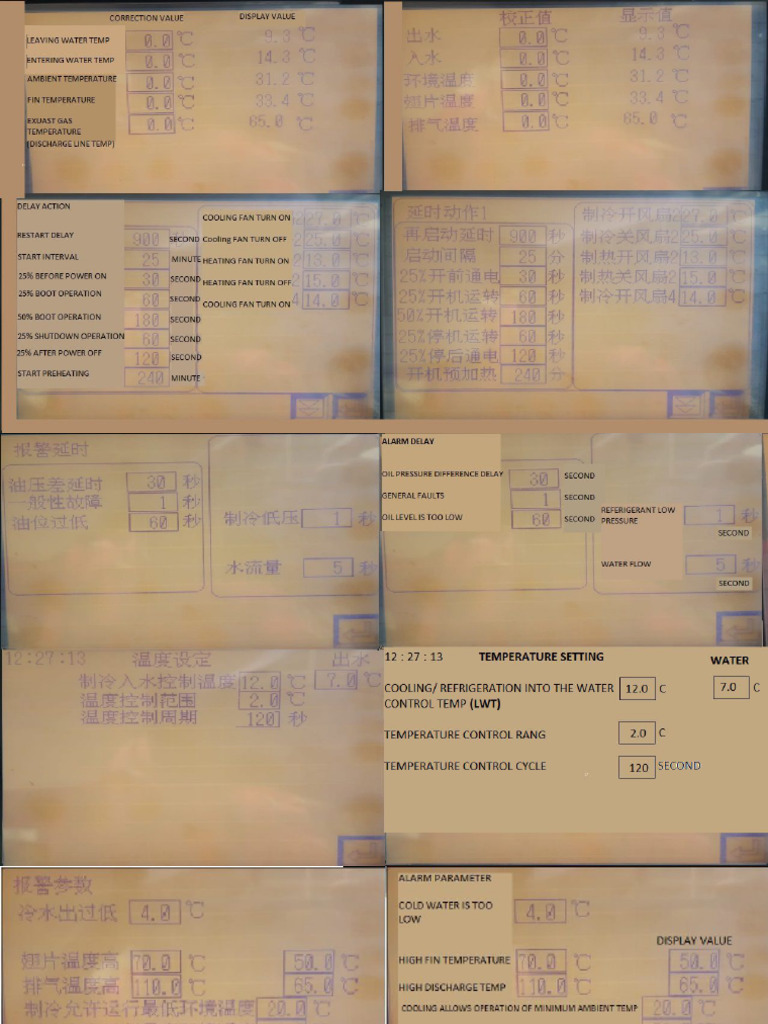 Midea Chiller Display Data For Both Chiller (Lailak Building) | PDF