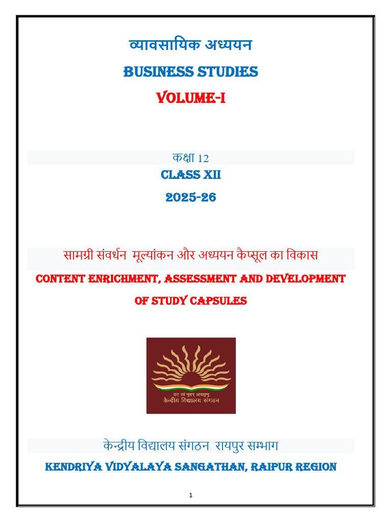 Business Studies Class XII Guide 2025-26 | PDF | Employment | Science