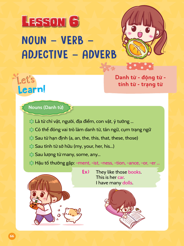 Noun - Verb - Adjective - Adverb (Lý Thuyết) | PDF