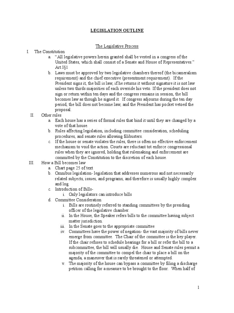 Legislation Outline | PDF | Campaign Finance In The United States ...