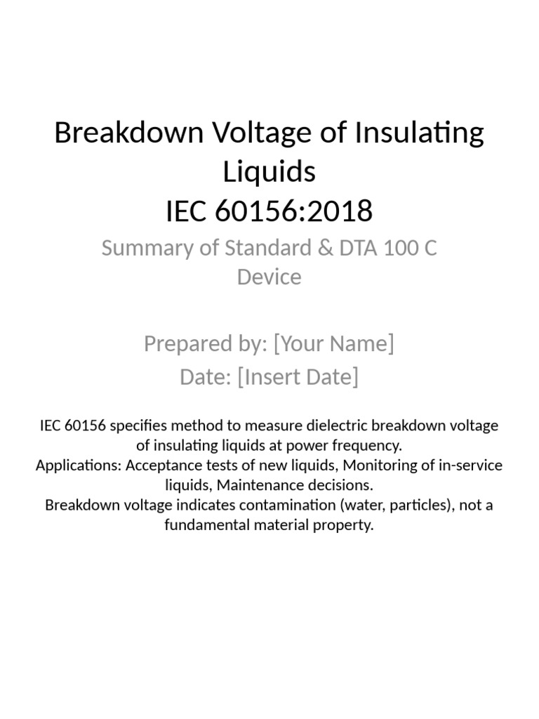 IEC 60156:2018 Breakdown Voltage Testing | PDF