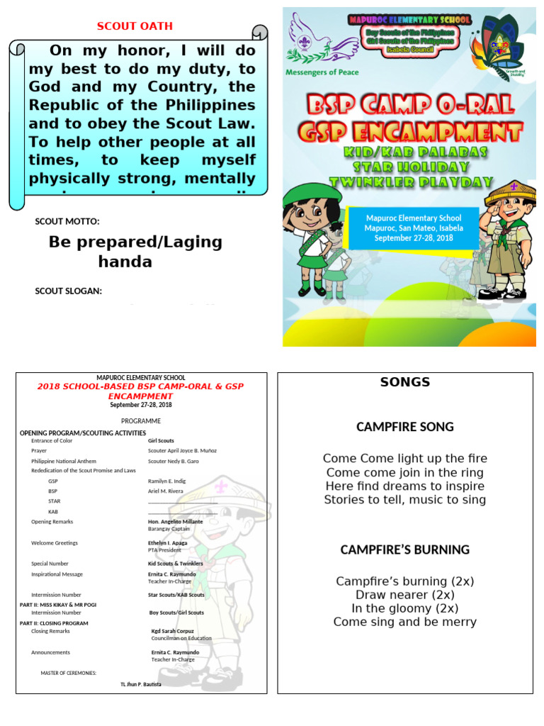 BSP-GSP 2024 Program of Activity | PDF | Outdoor Recreation | Youth Organizations