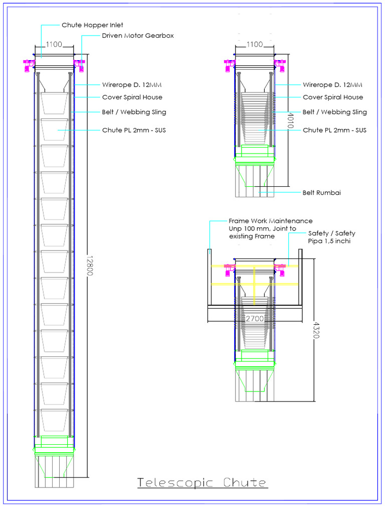 DWG Konsep Telescopic Chute Handling | PDF
